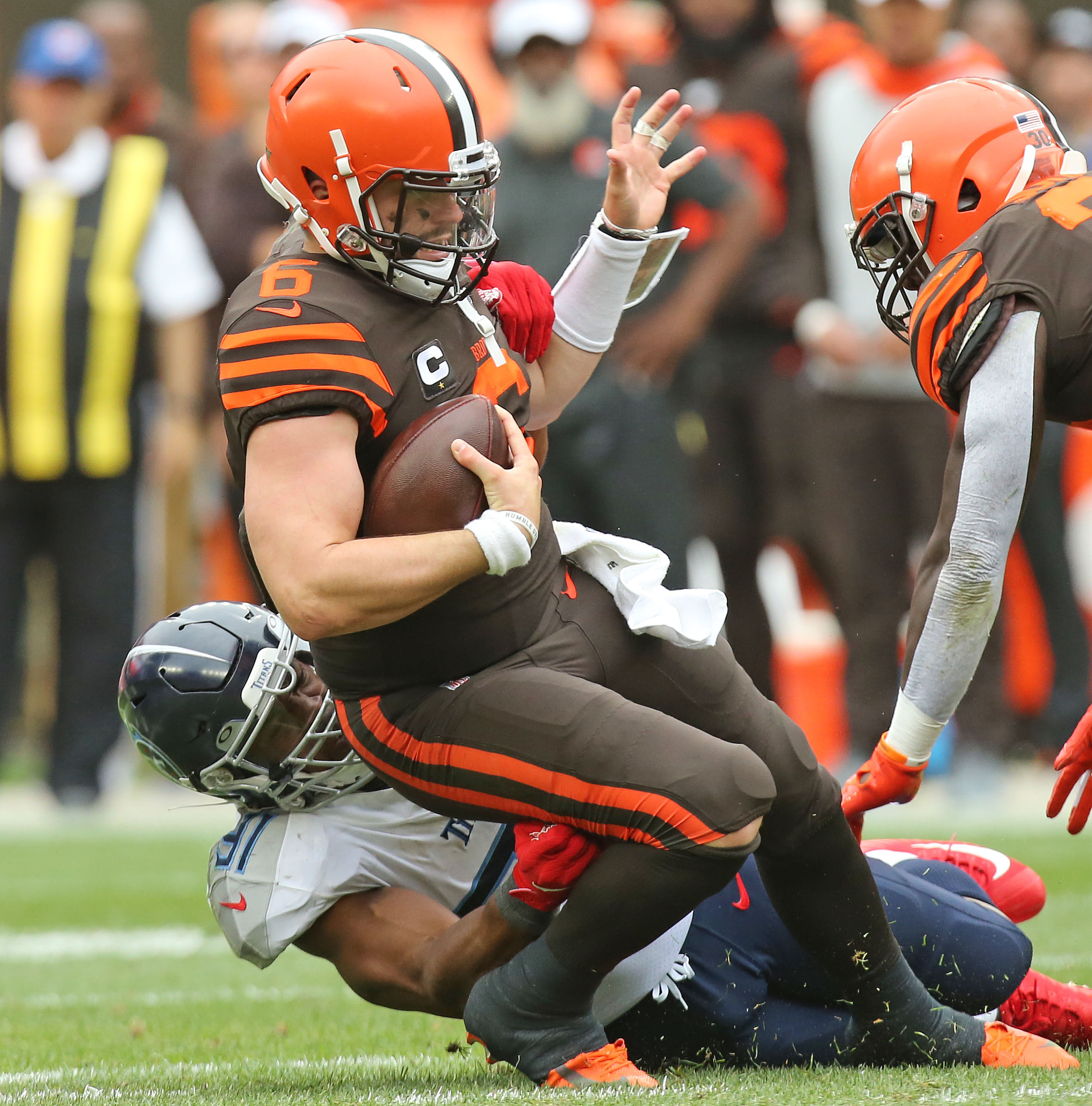 Cleveland Browns Baker Mayfield vs. Tennessee Titans, September 8, 2019 ...