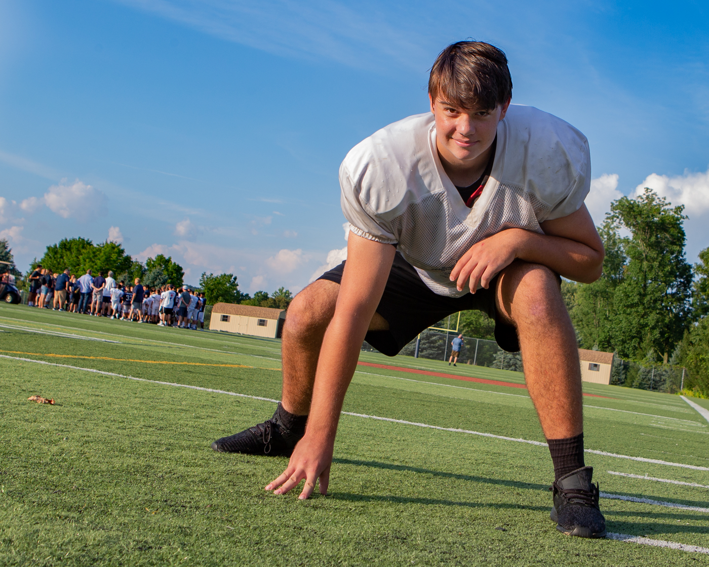 Pope John football practice/headshots. - nj.com