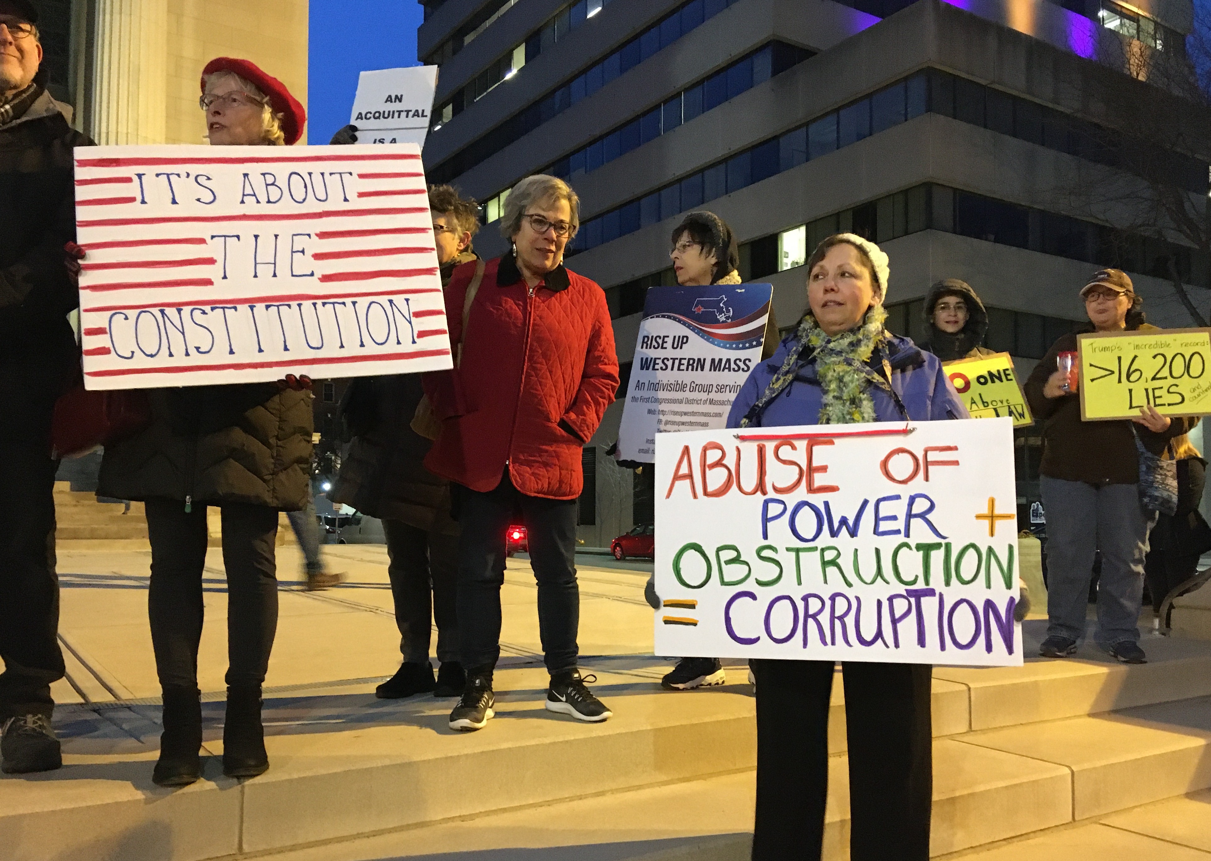 Rise Up Western Mass protests impeachment vote in Springfield ...
