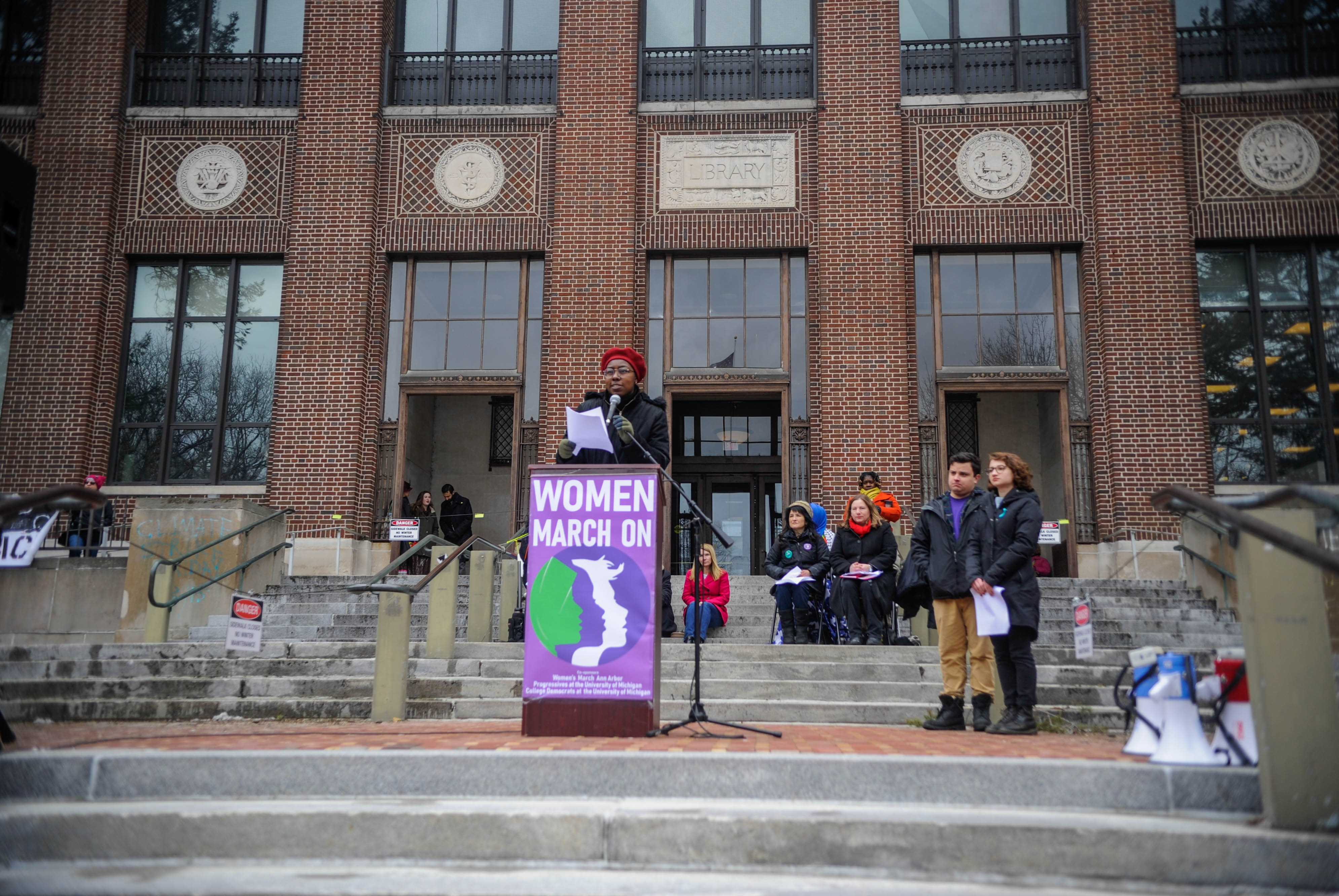 Ann Arbor Women's March throughout the campus of the University of ...