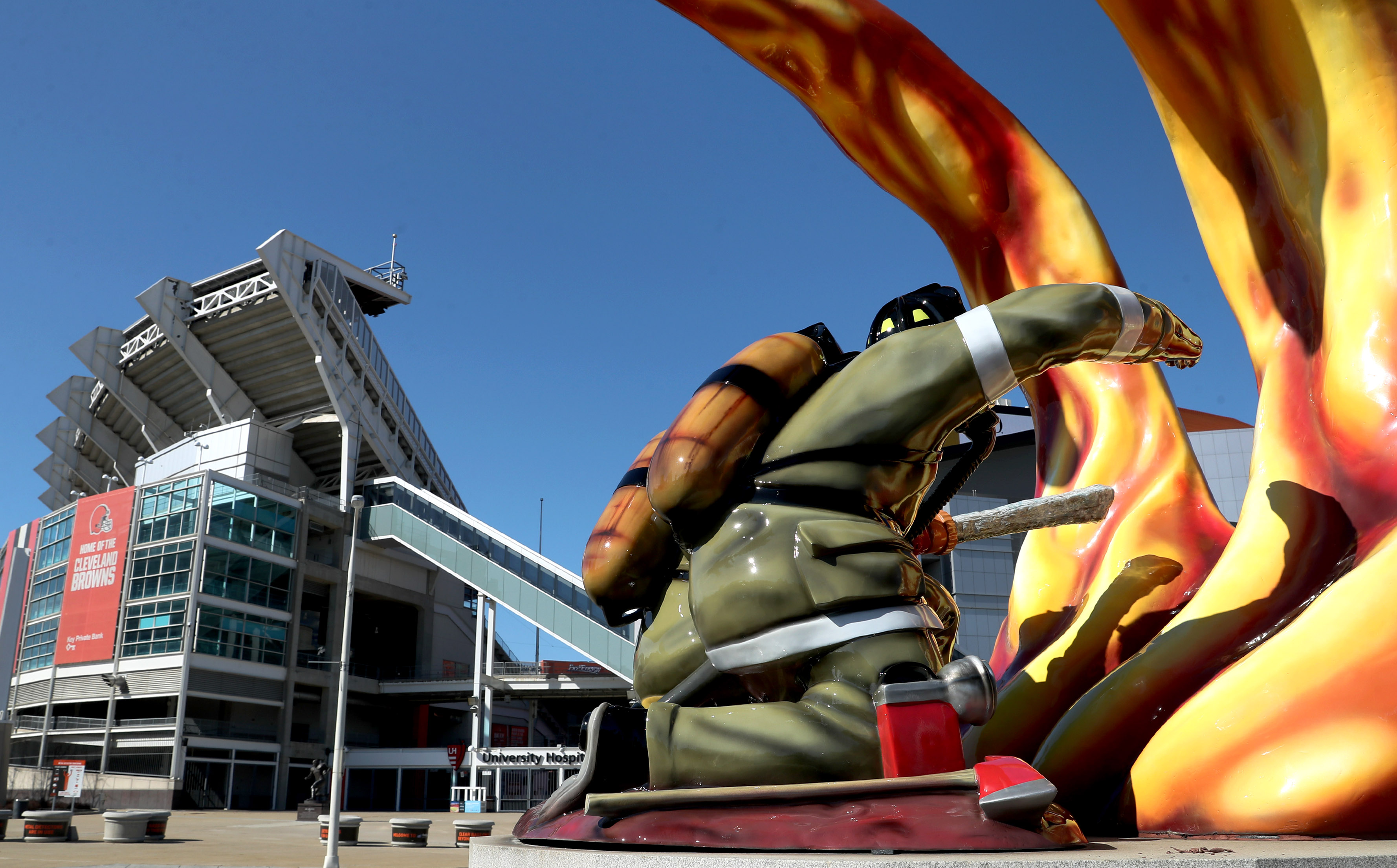 Cleveland Firefighters Memorial figures restored and installed ...