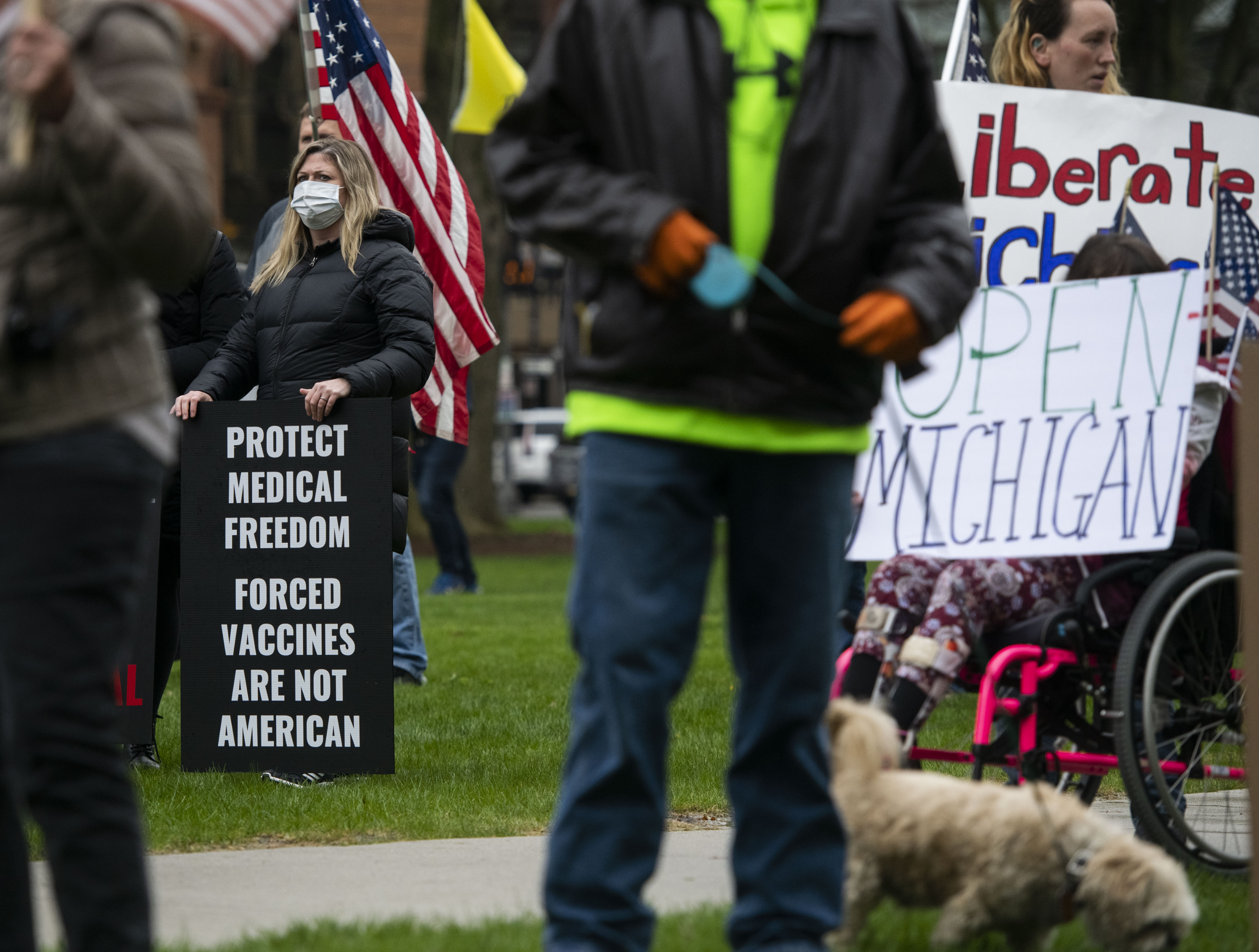 Signs from "American Patriot Rally on Capitol Lawn" in Lansing Michigan ...