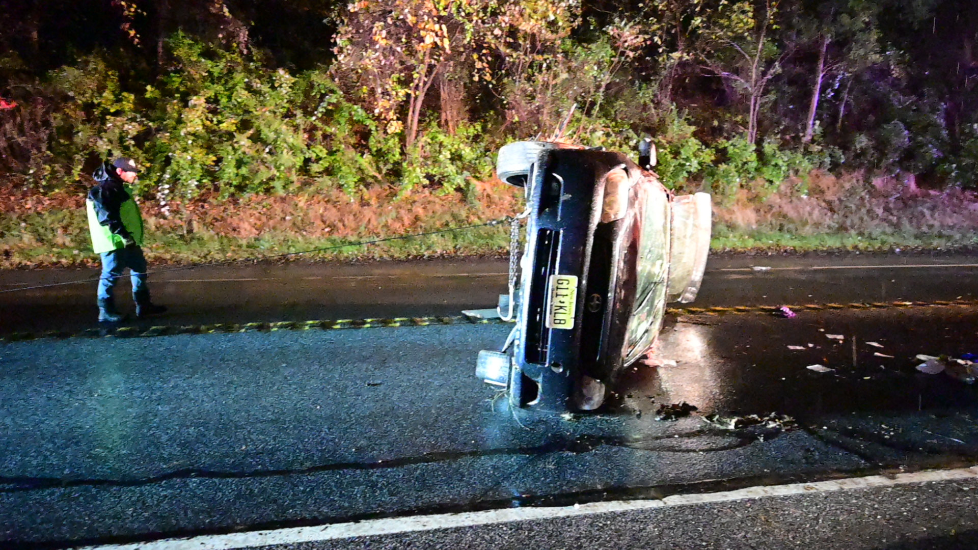 Driver injured in rollover crash that left car on its roof on Route 31 ...