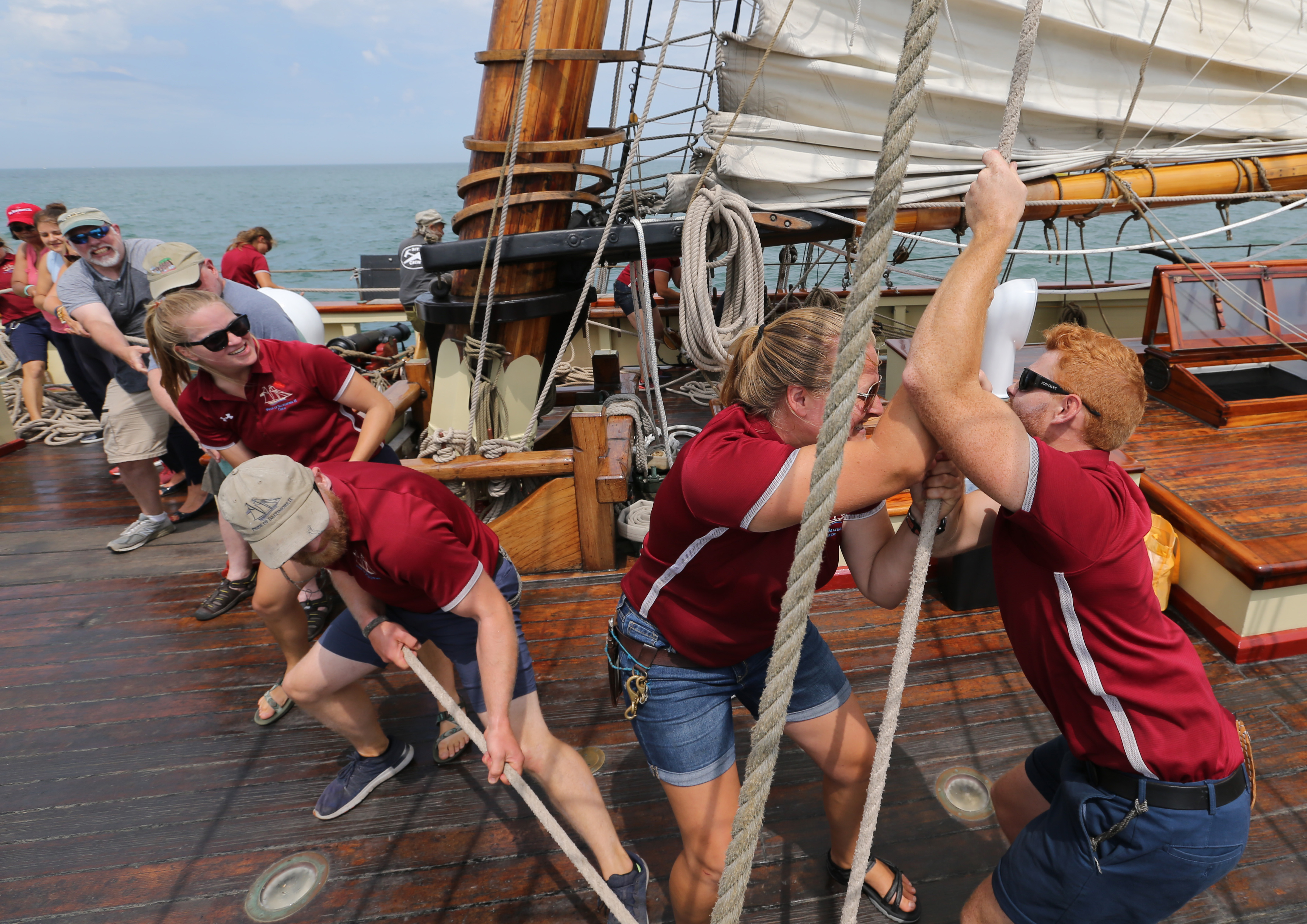 Pride of Baltimore sails in Tall Ships Festival Parade of Sails, July ...