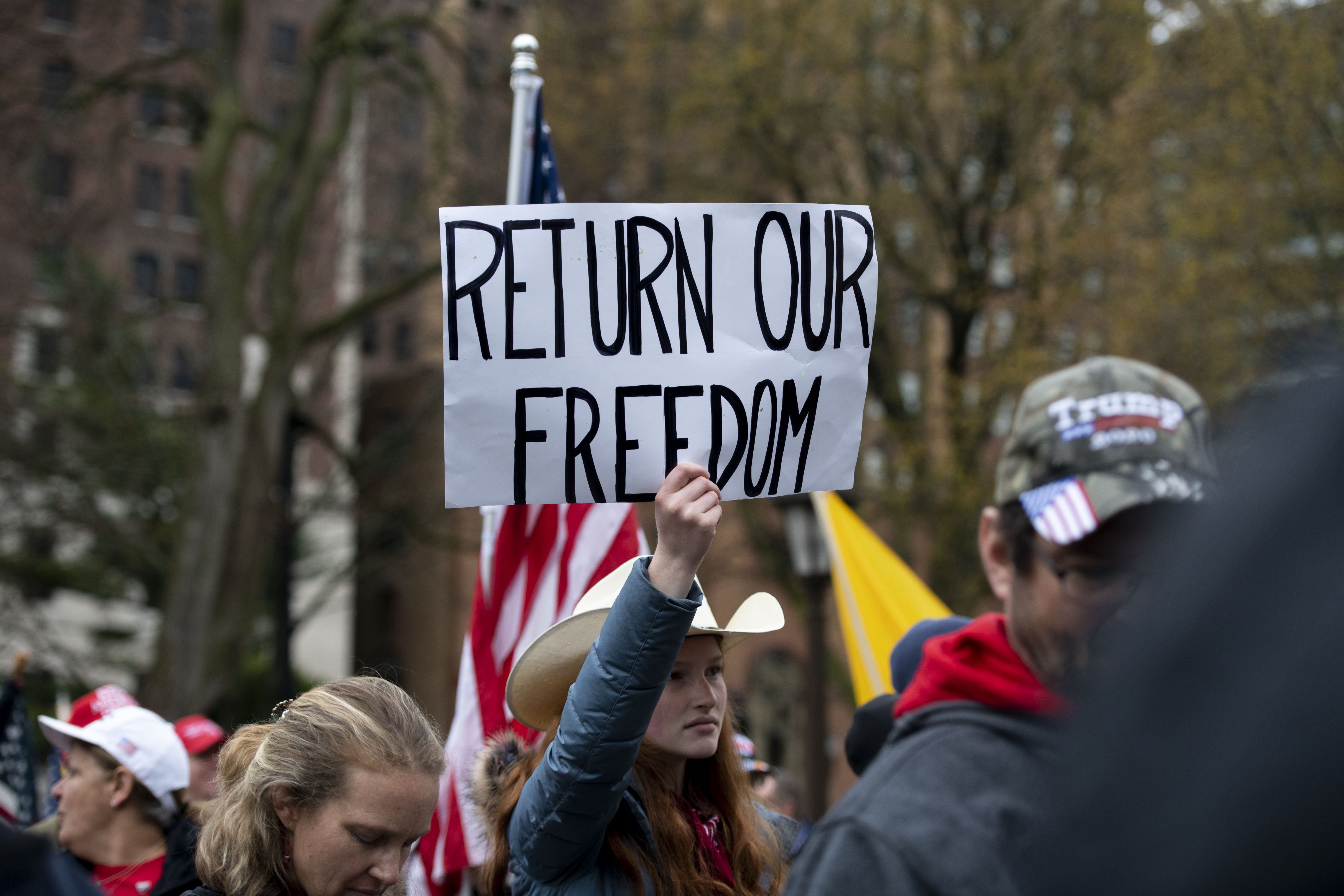 Signs from "American Patriot Rally on Capitol Lawn" in Lansing Michigan ...